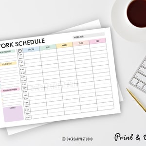 Editable Weekly Schedule | Printable, Digital | Work Week Planner PDF ...