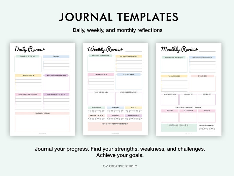 Editable Productivity Planner Bundle | Daily, Weekly, Monthly to Do ...