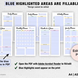 Editable Productivity Planner Bundle | Daily, Weekly, Monthly to Do ...