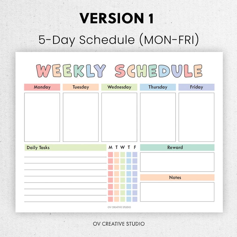 Editable Weekly Schedule | Weekly School Schedule | Weekly Planner, To ...