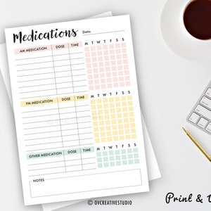 Editable Medication Schedule Printable Easy Medicine Chart Weekly ...