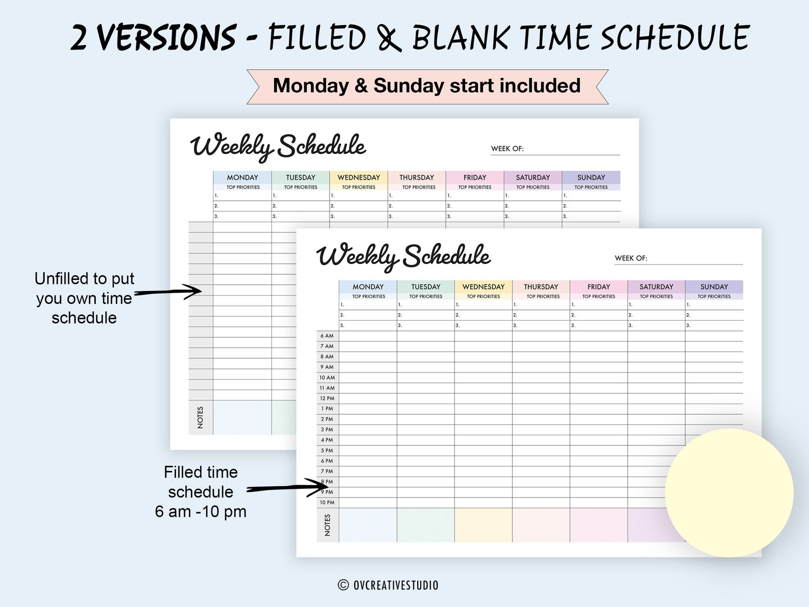 Editable Weekly Schedule | Printable Weekly Planner PDF | Weekly ...