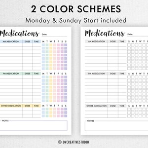 Editable Medication Schedule | Printable Easy Medicine Chart | Weekly ...