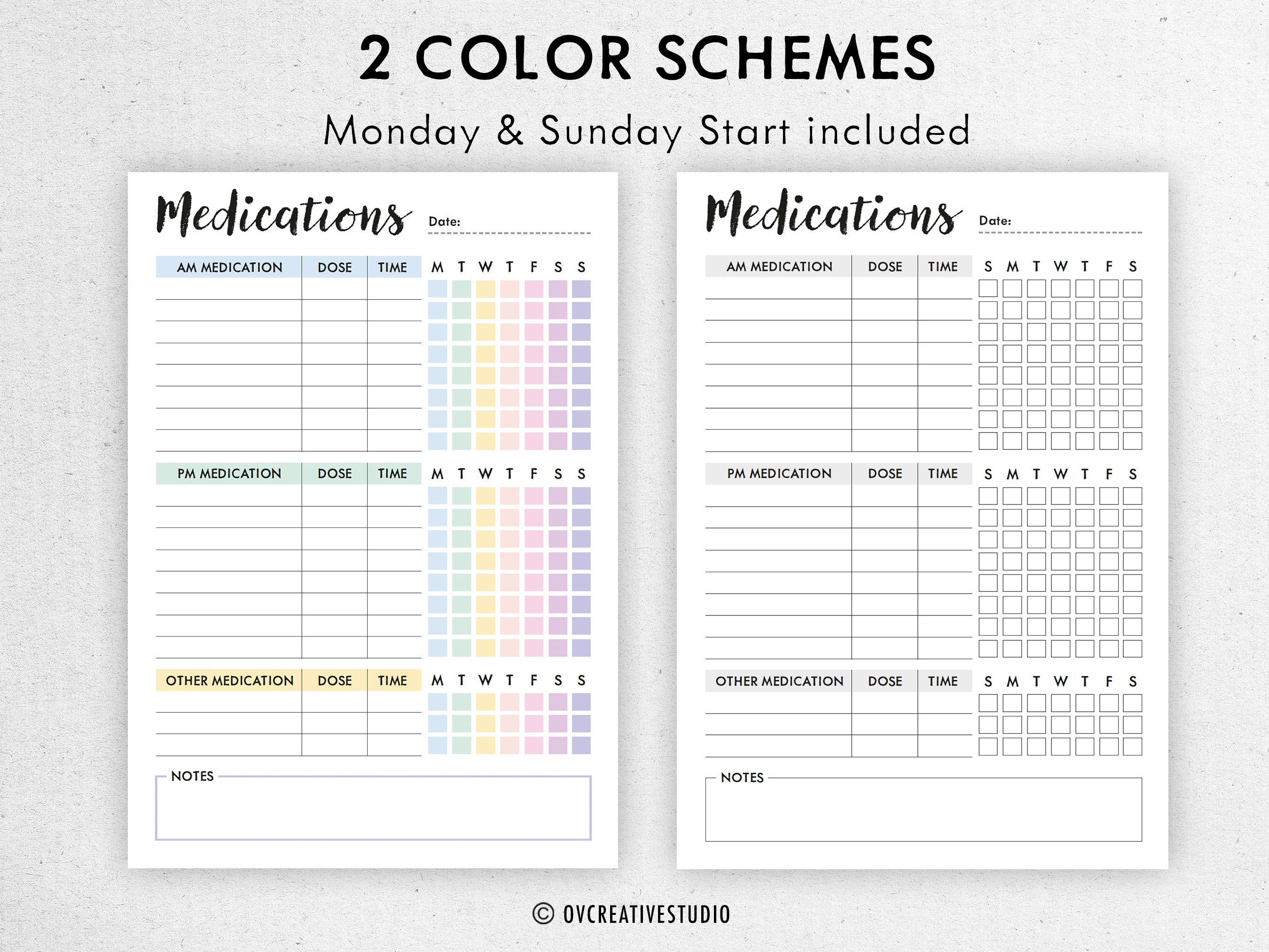 Editable Medication Schedule | Printable Easy Medicine Chart | Weekly ...