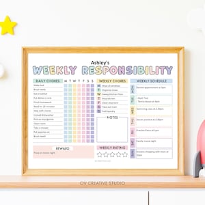 Editable Responsibility Chore Chart for Kids | Printable | Kids Daily ...