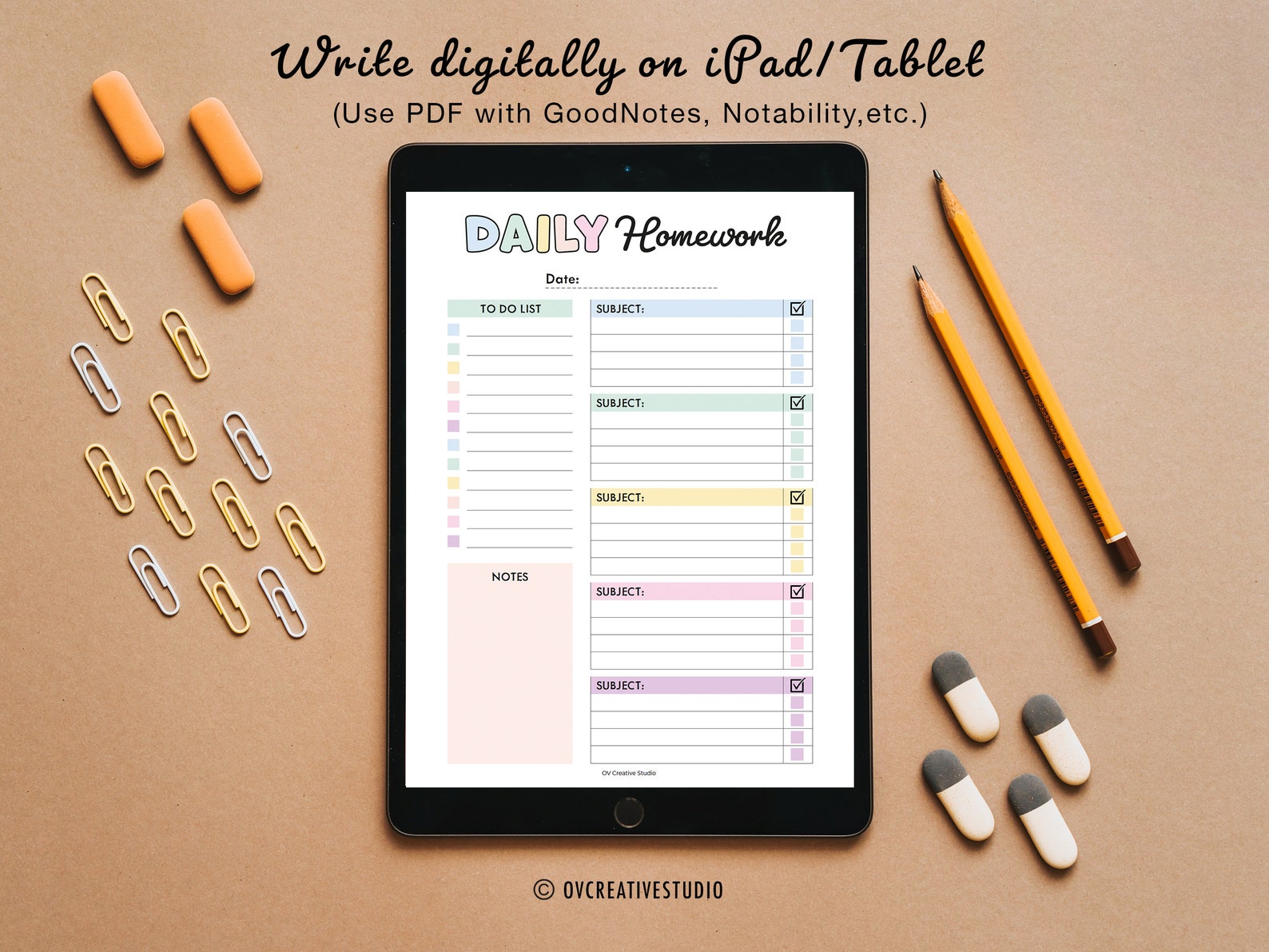 Editable Homework Planner | Printable, Digital | Student Planner ...