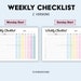 Editable Weekly Checklist | Printable Weekly to Do List | Daily ...