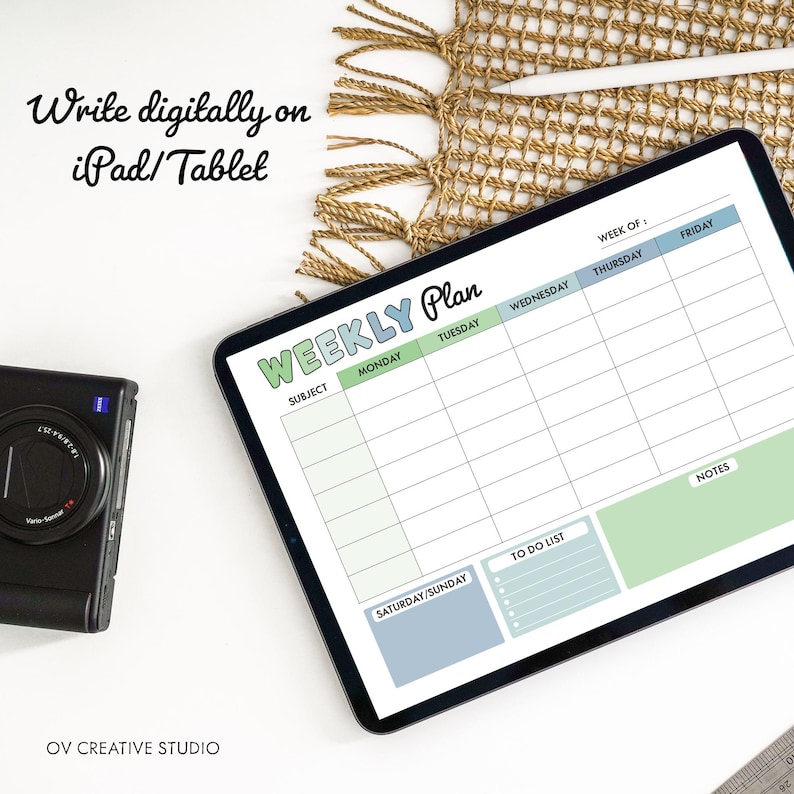 Editable Homeschool Weekly Schedule | Kids Weekly Plan | Printable ...
