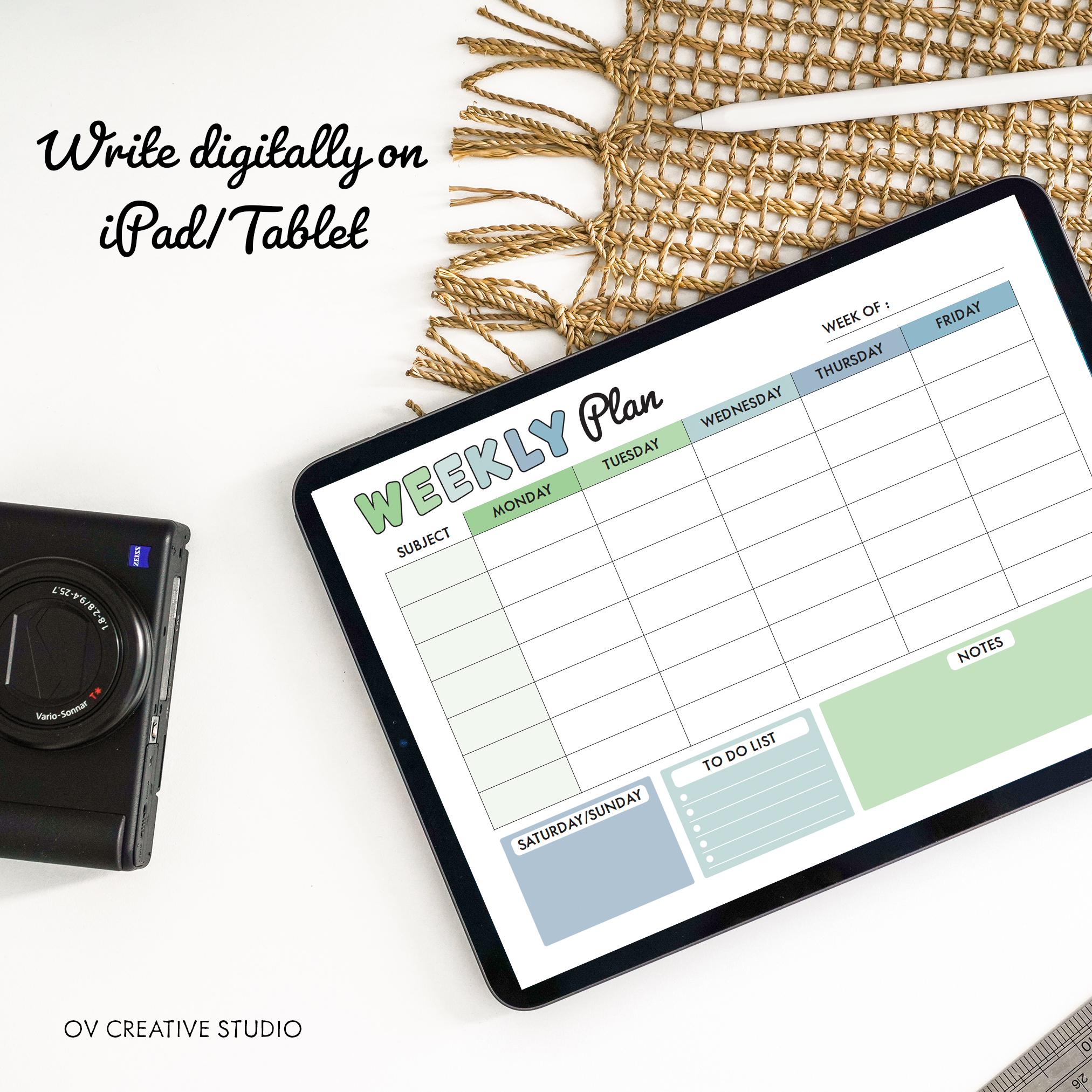 Editable Homeschool Weekly Schedule | Kids Weekly Plan | Printable ...