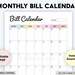 Editable Bill Calendar | Printable Monthly Bill Planner | Monthly Bill ...