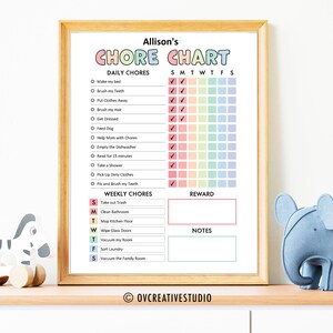 Editable Chore Chart for Multiple Kids | Printable | Responsibility ...