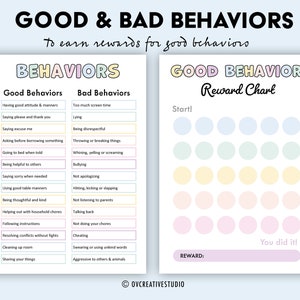 Behavior Chart Bundle for Kids Good Behavior (Download Now) - Etsy
