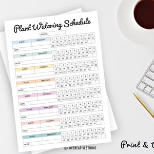 Editable Plant Watering Schedule | Printable Monthly Plant Watering ...