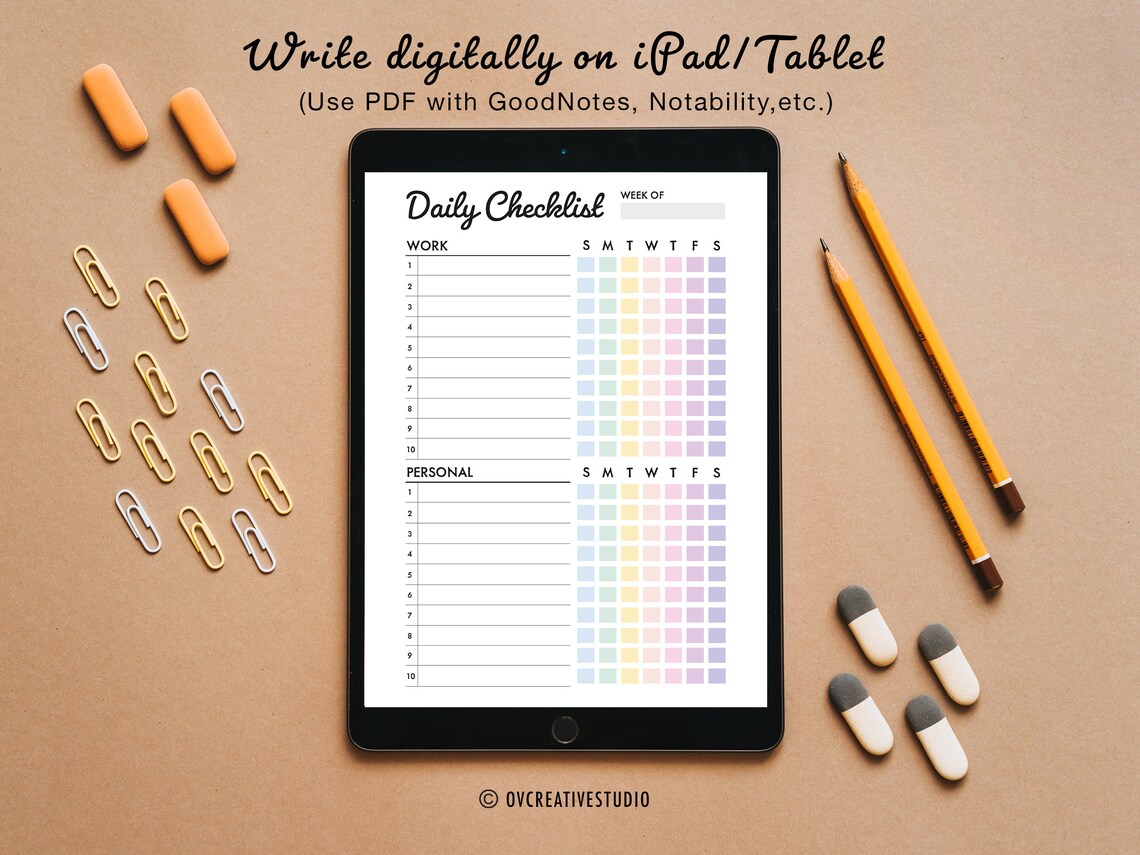 Editable Daily Checklist | Printable Weekly to Do List | Daily ...