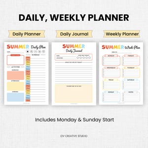 Editable Printable Summer Planner for Kids 2025 | Summer Schedule ...