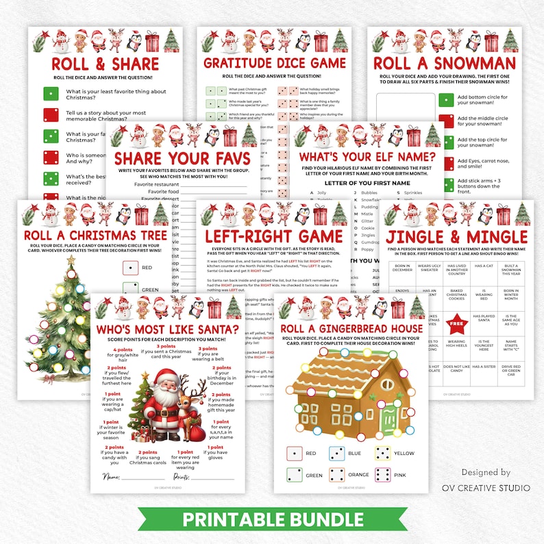 Christmas Games Mega Bundle Printable | Holiday Games, Family Movie ...