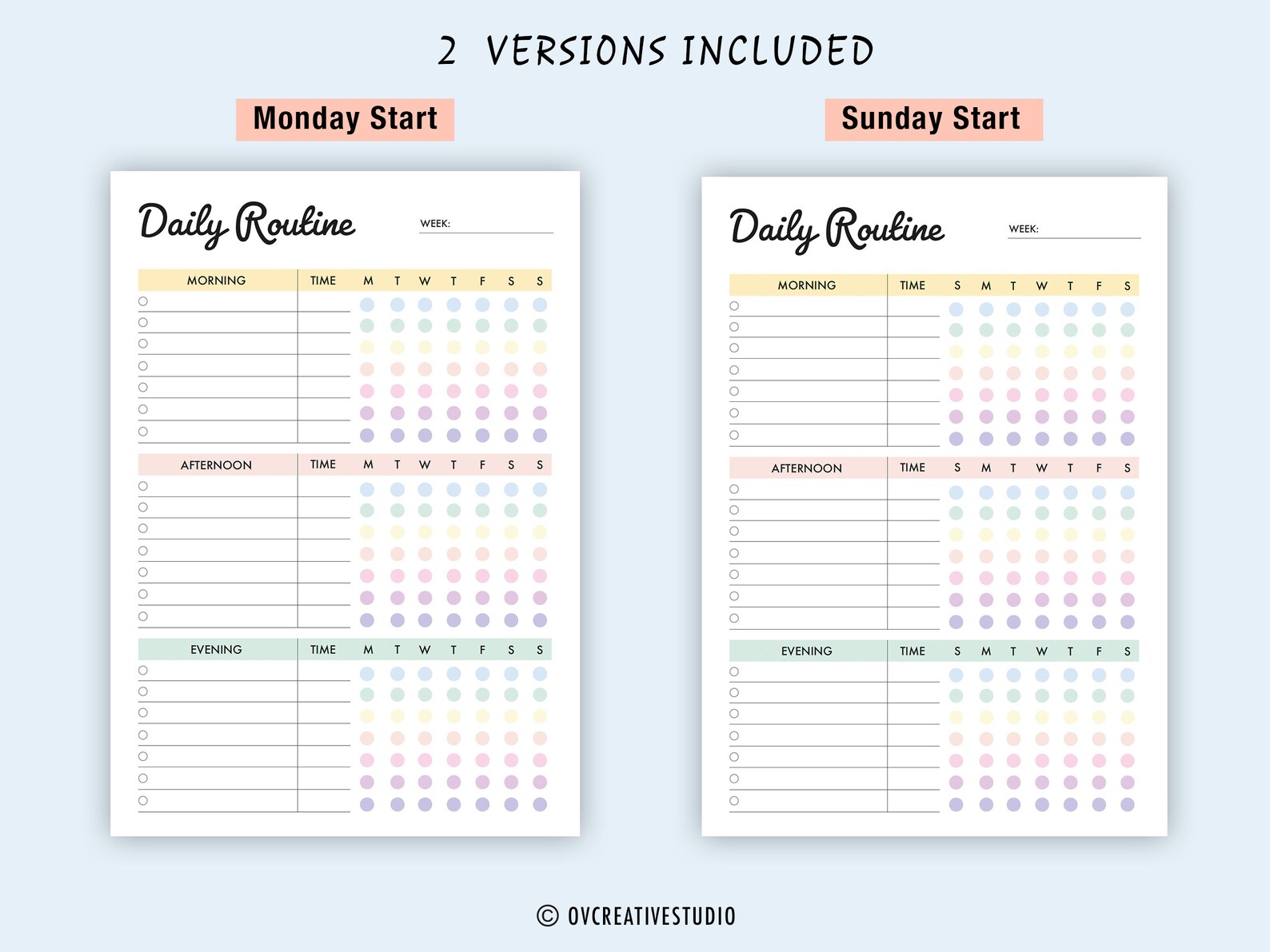 Editable Daily Routine Printable Daily Checklist Morning - Etsy