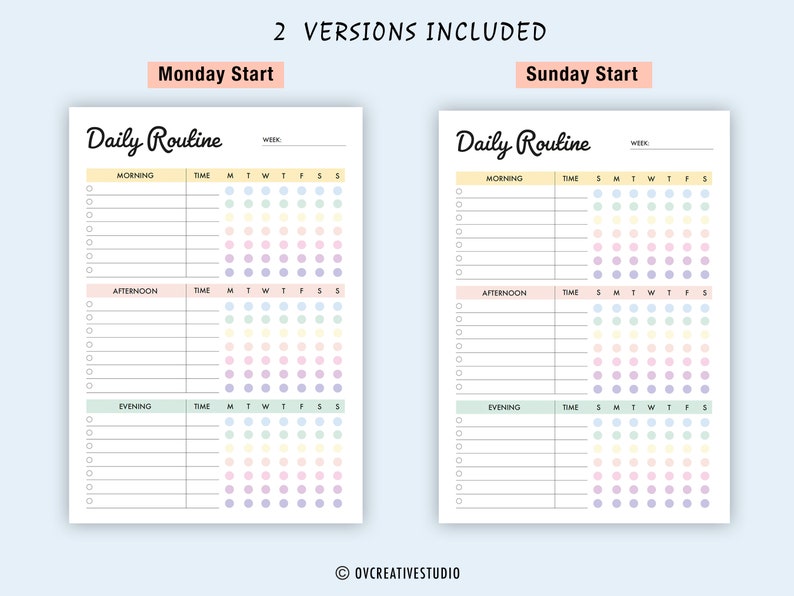 Editable Daily Routine | Printable | Daily Checklist | Morning Routine ...