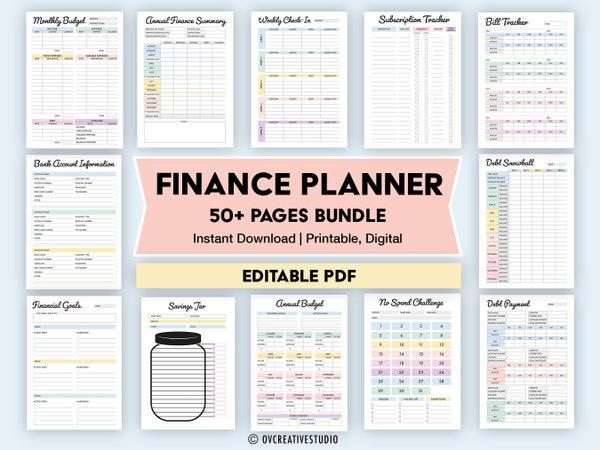 Finance Planner, Printable, Instant Download, A4, A5, US Letter - Etsy ...