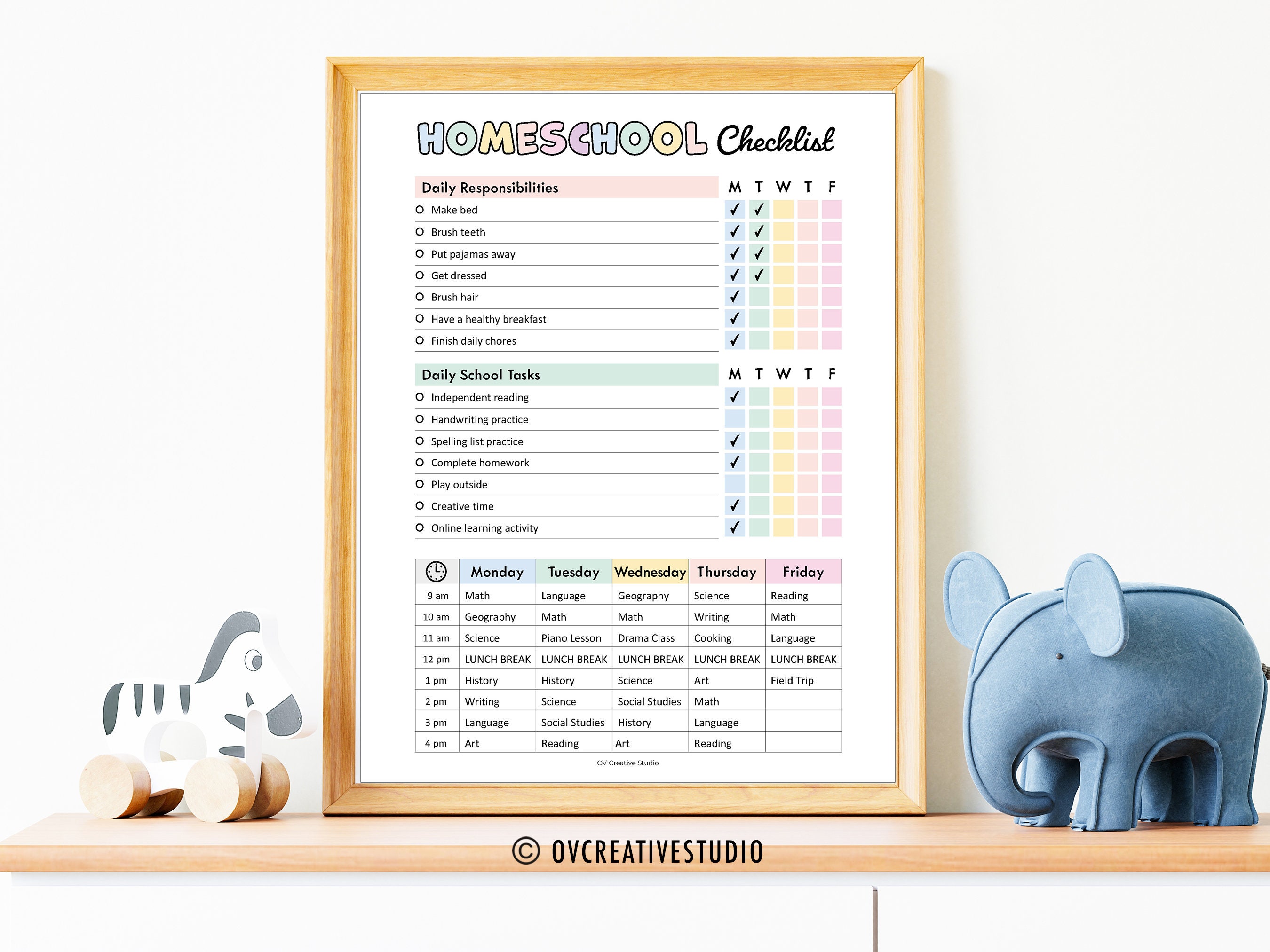 Editable Homeschool Checklist | Printable, Digital | Homeschool Planner ...