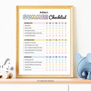 Editable Summer Checklist for Kids | Printable | Kids Responsibility ...