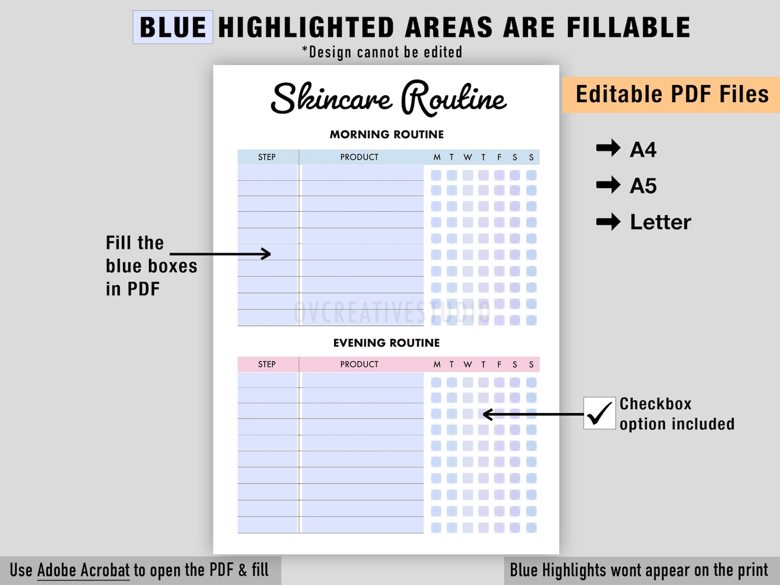 Editable Skincare Routine Printable Skincare Template | Etsy UK