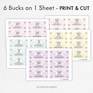 Editable Screen Time Chart, Printable Screen Reward Bucks, Reward Chart ...