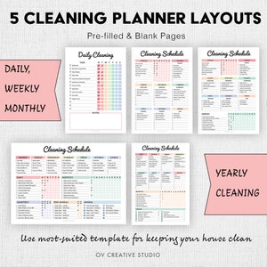 EDITABLE Cleaning Schedule Bundle, Printable, Weekly, Monthly, Yearly ...