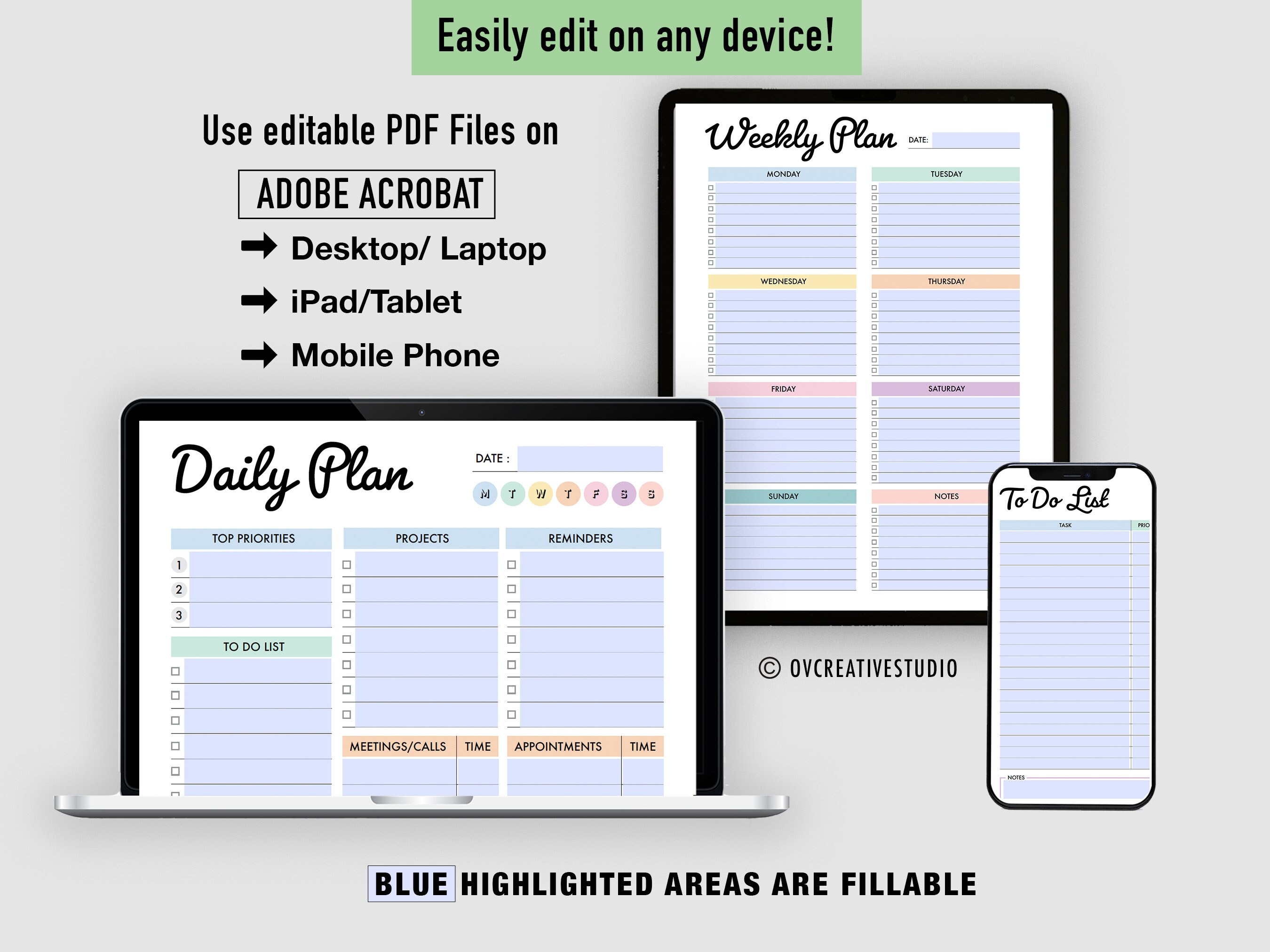 Editable to Do List Template Bundle Daily Weekly to Do List - Etsy