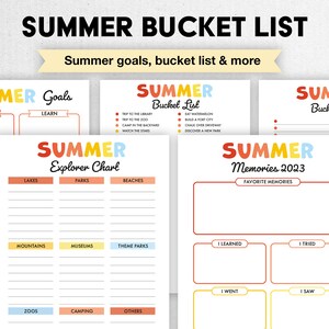Editable Printable Summer Planner for Kids 2023 Summer - Etsy