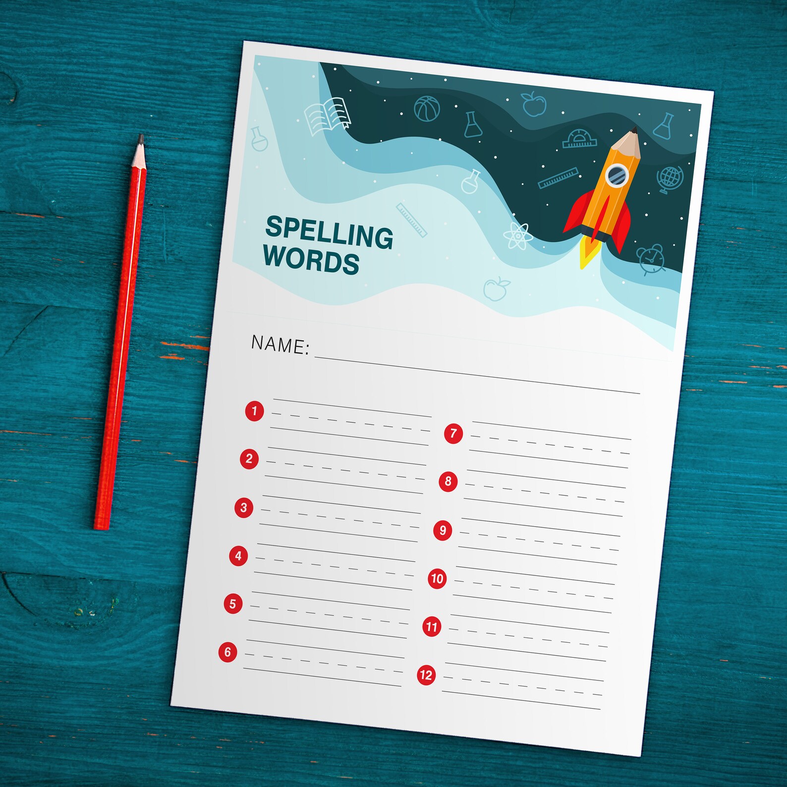 Rocket Spelling Worksheet Printable PDF - Etsy
