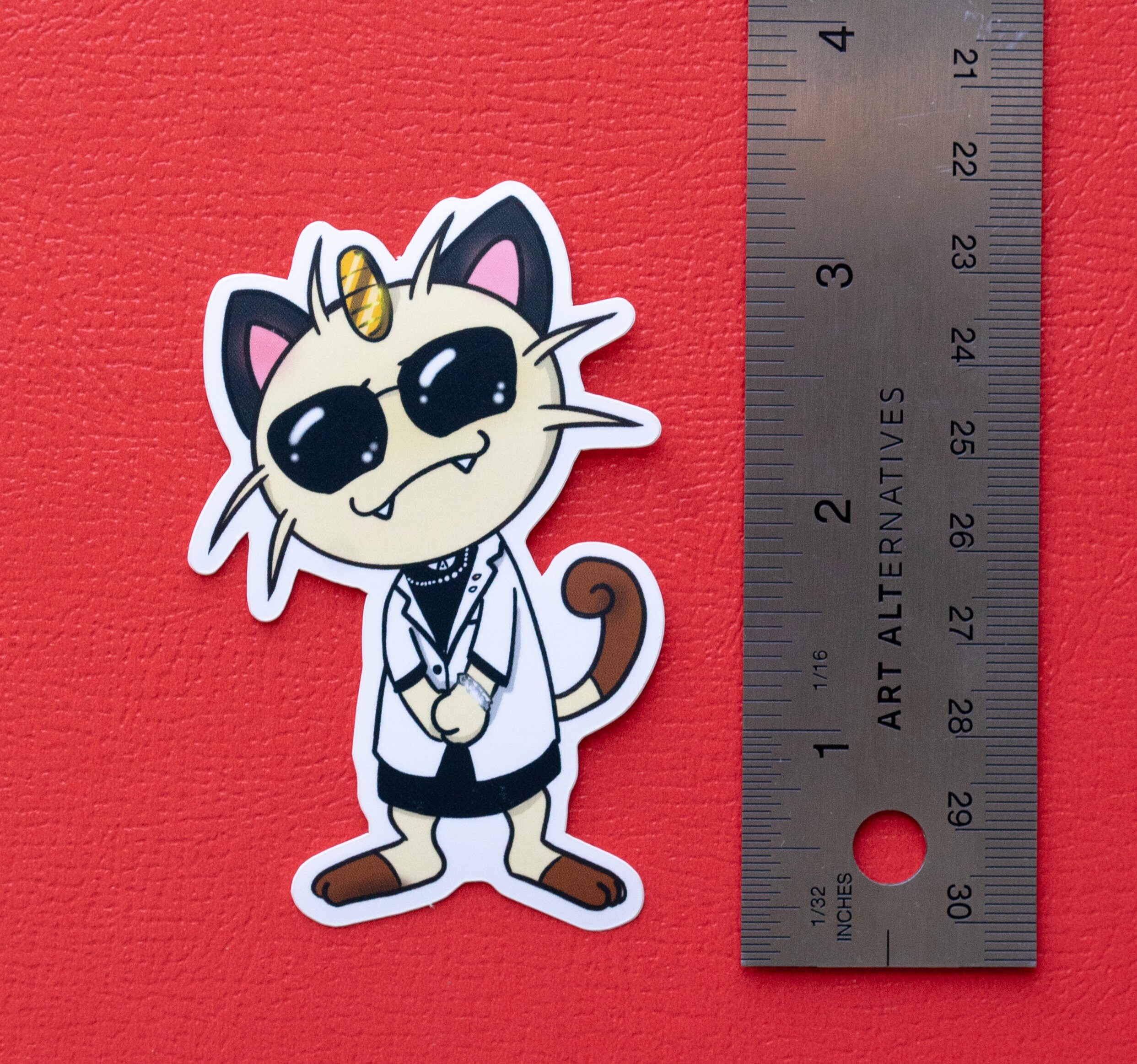 Meowth Met Gala Sticker - Etsy