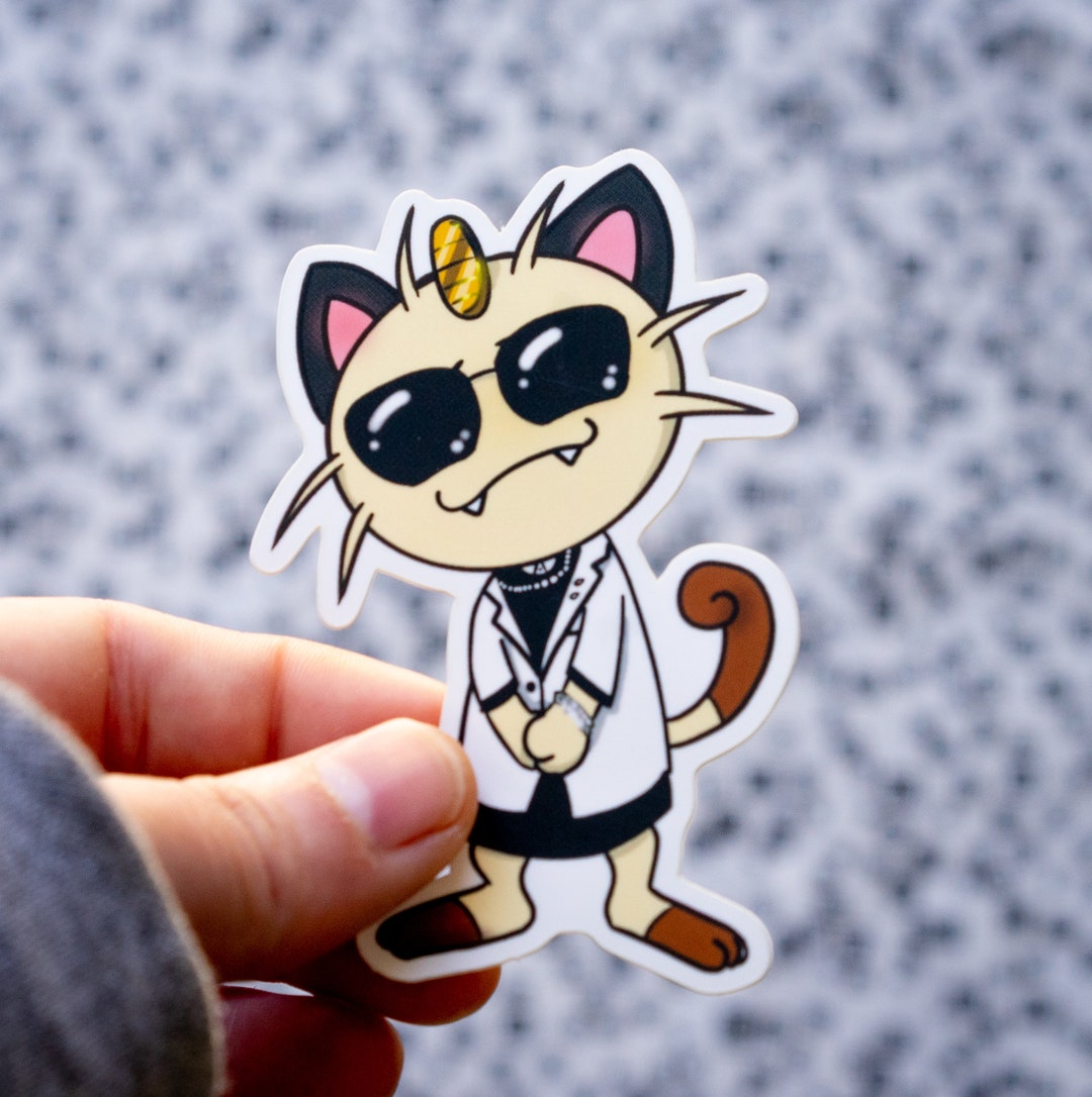 Meowth Met Gala Sticker - Etsy