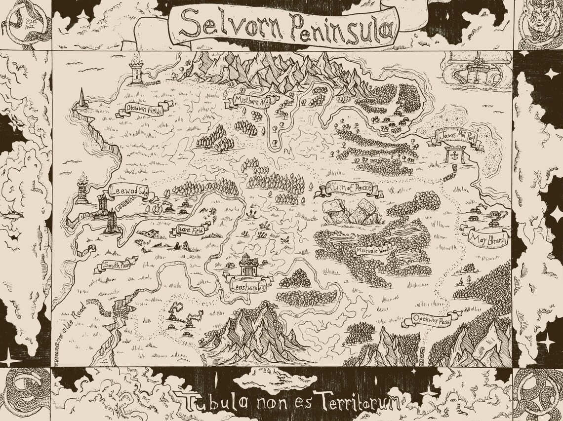 24"x18" Hand-drawn, Custom Fantasy Map for Your TTRPG World - Etsy