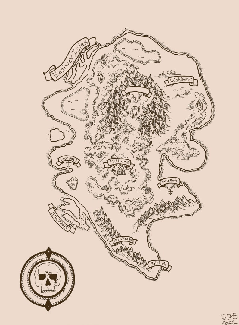 9"x12" Hand-drawn, Custom Fantasy Map for Your TTRPG World - Etsy