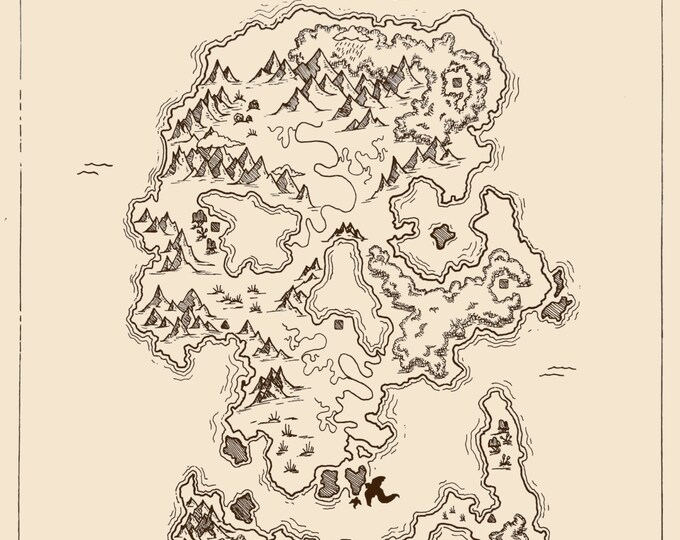 9"x12" Hand-drawn, Custom Fantasy Map for Your TTRPG World - Etsy