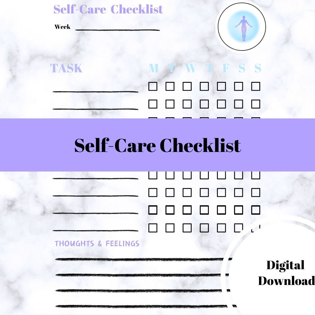 Self-care Checklist - Etsy