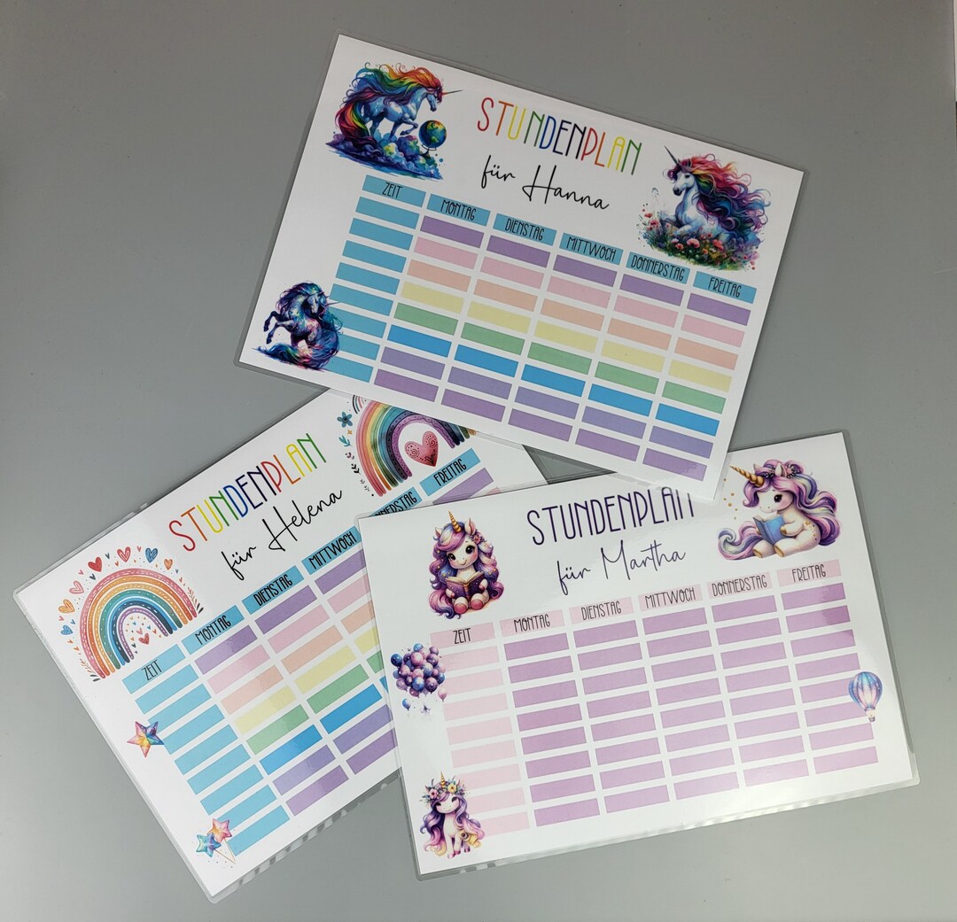 Timetable Personalized With Name Magnetic With Pen - Etsy