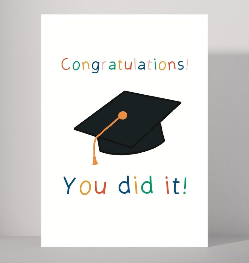 Graduation Card Congratulations Card Graduation Degree Card - Etsy