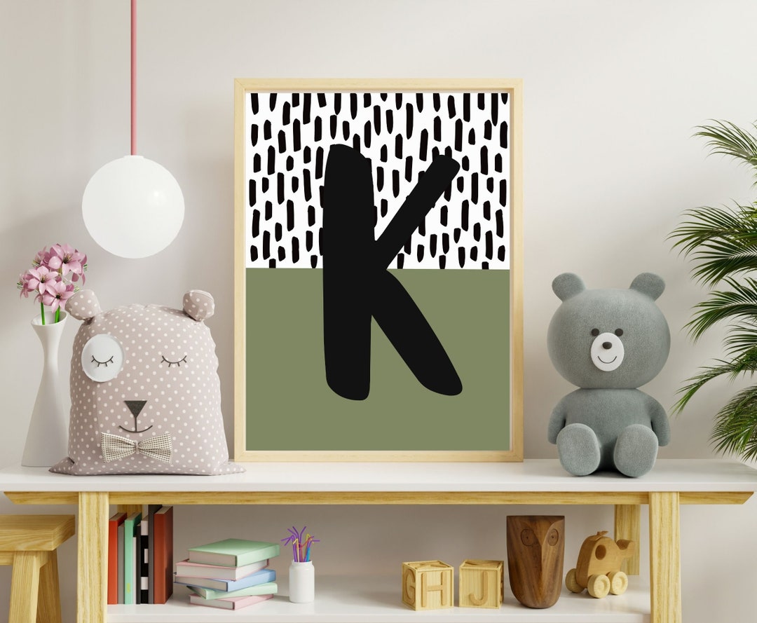 PERSONALISED BOHO PRINT, Custom Letter Print, Custom Initial Wall Art ...