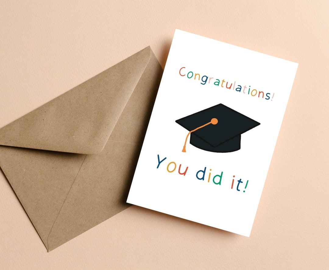 Graduation Card, Congratulations Card, Graduation Degree Card, You ...