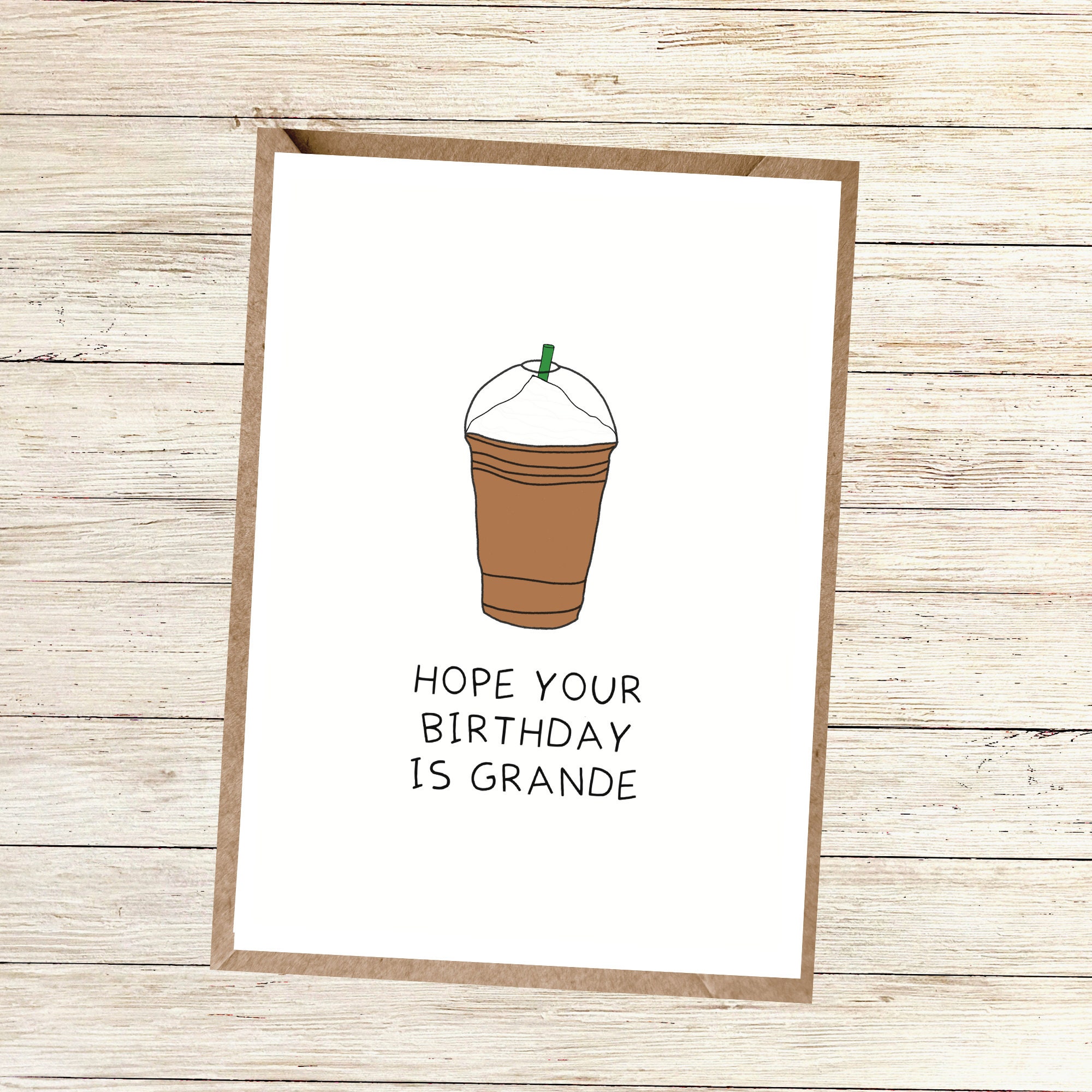 Coffee Birthday Card, Funny Coffee Lovers Birthday Card, Iced Coffee ...