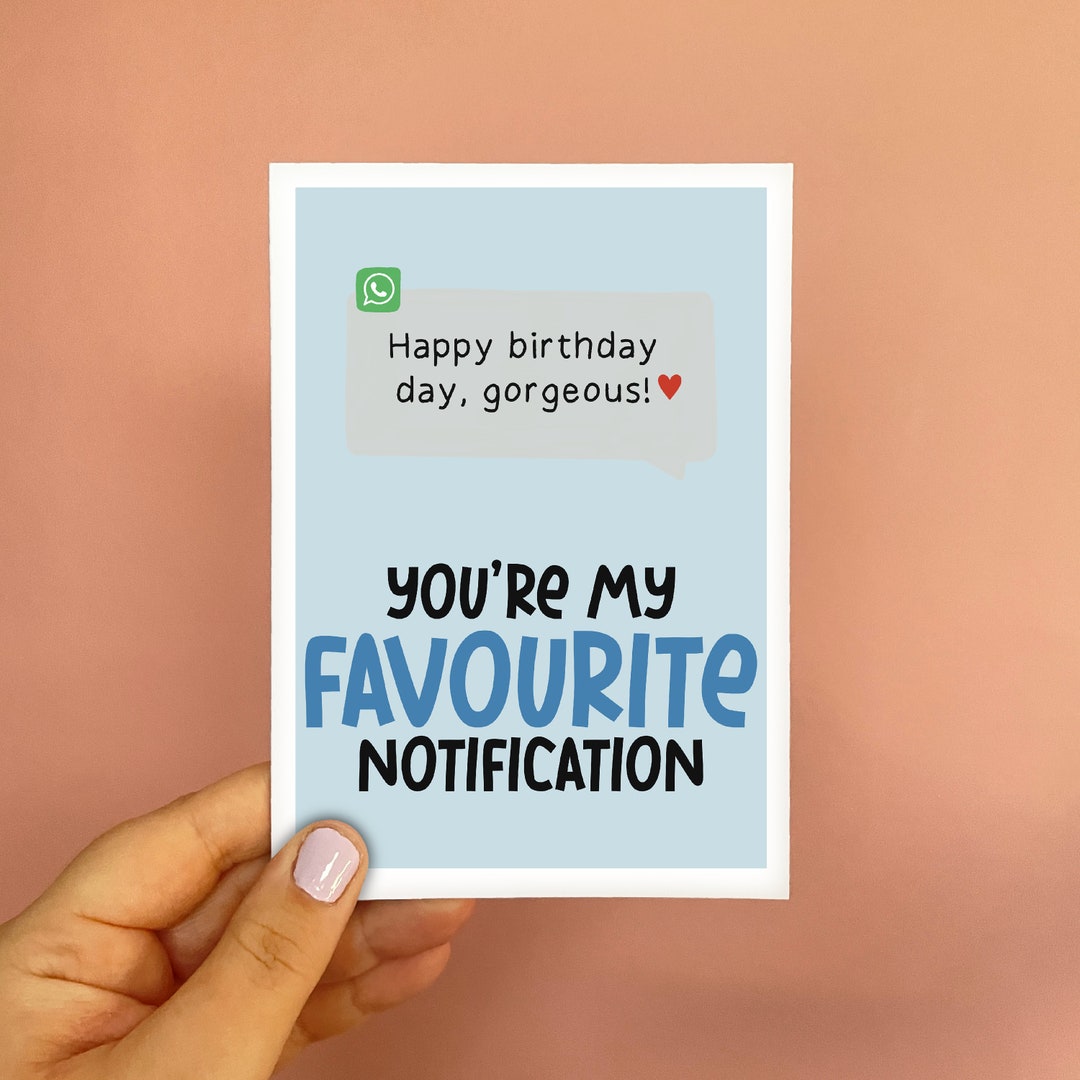 Funny Valentines Card for Boyfriend, You're My Favourite Notification ...