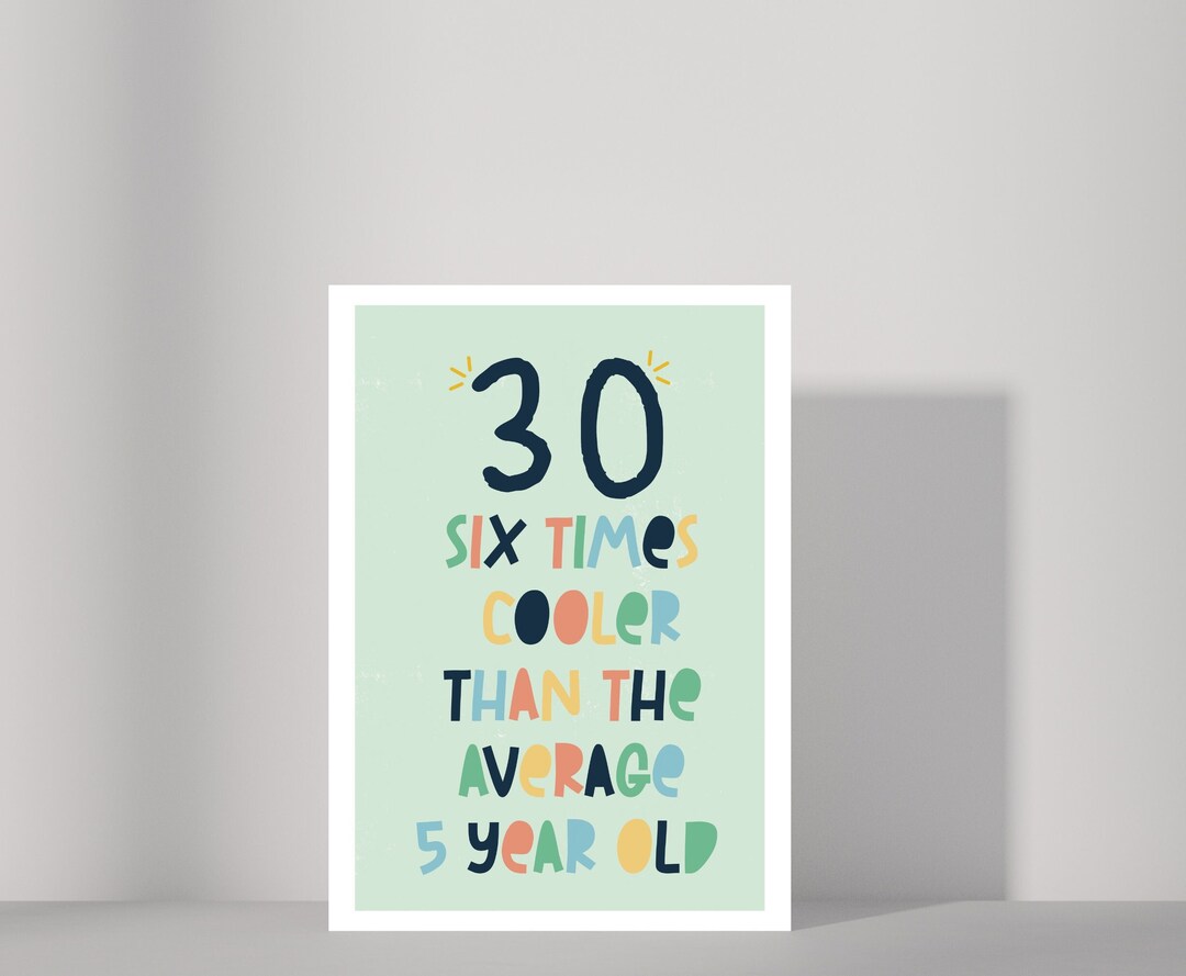 Funny 30th Birthday Card Pun Birthday Card Sarcastic 30th - Etsy UK