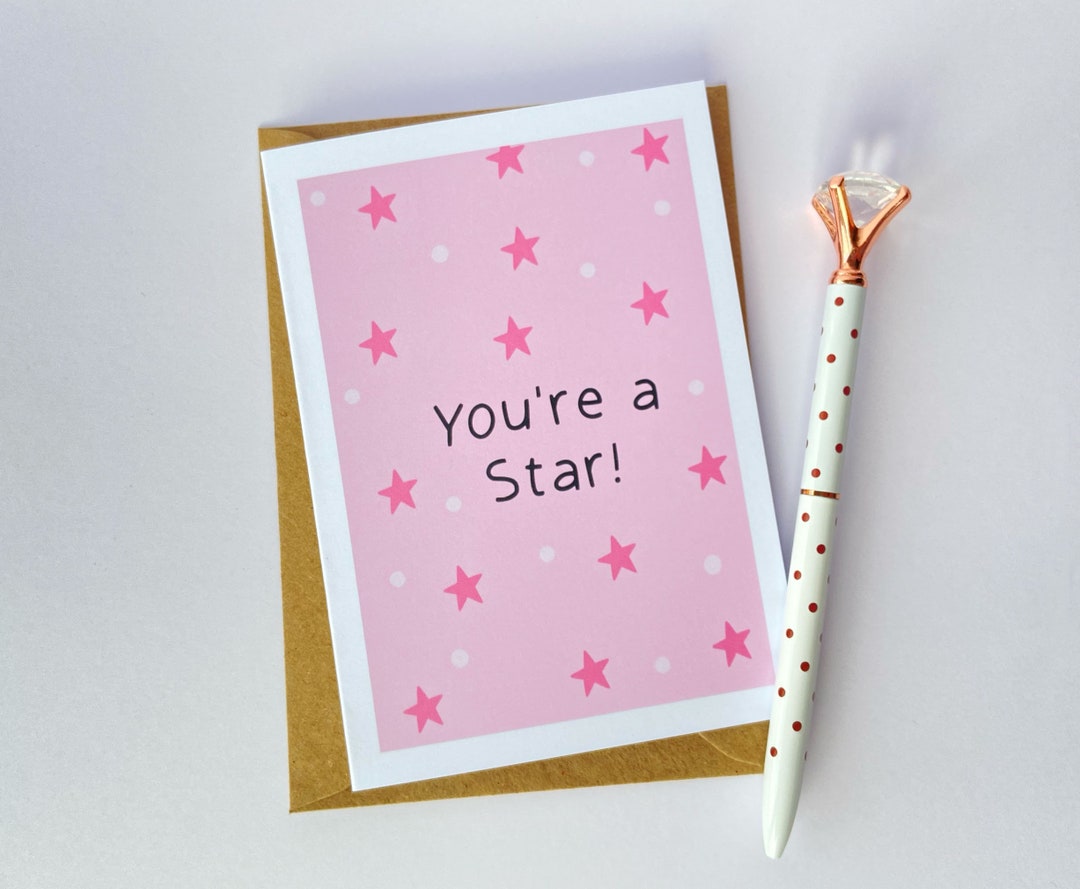 You're A Star Greetings Card, Well Done Card, Congratulations Note ...