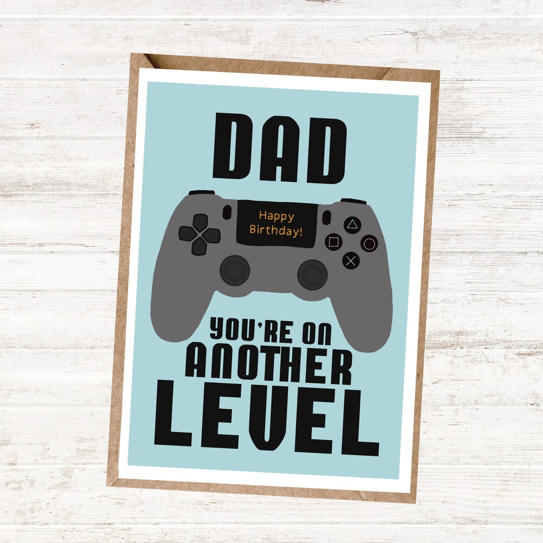 Birthday Card for Dad, Gamer Dad, Game Controller Birthday Card, Gaming ...