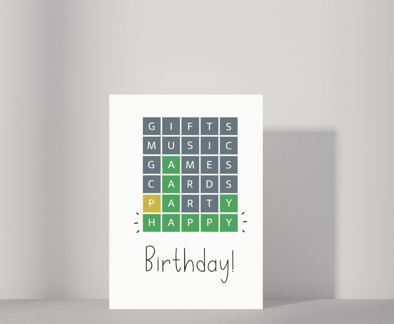 Wordle Birthday Card Wordle Card Word Game Birthday Card - Etsy Israel