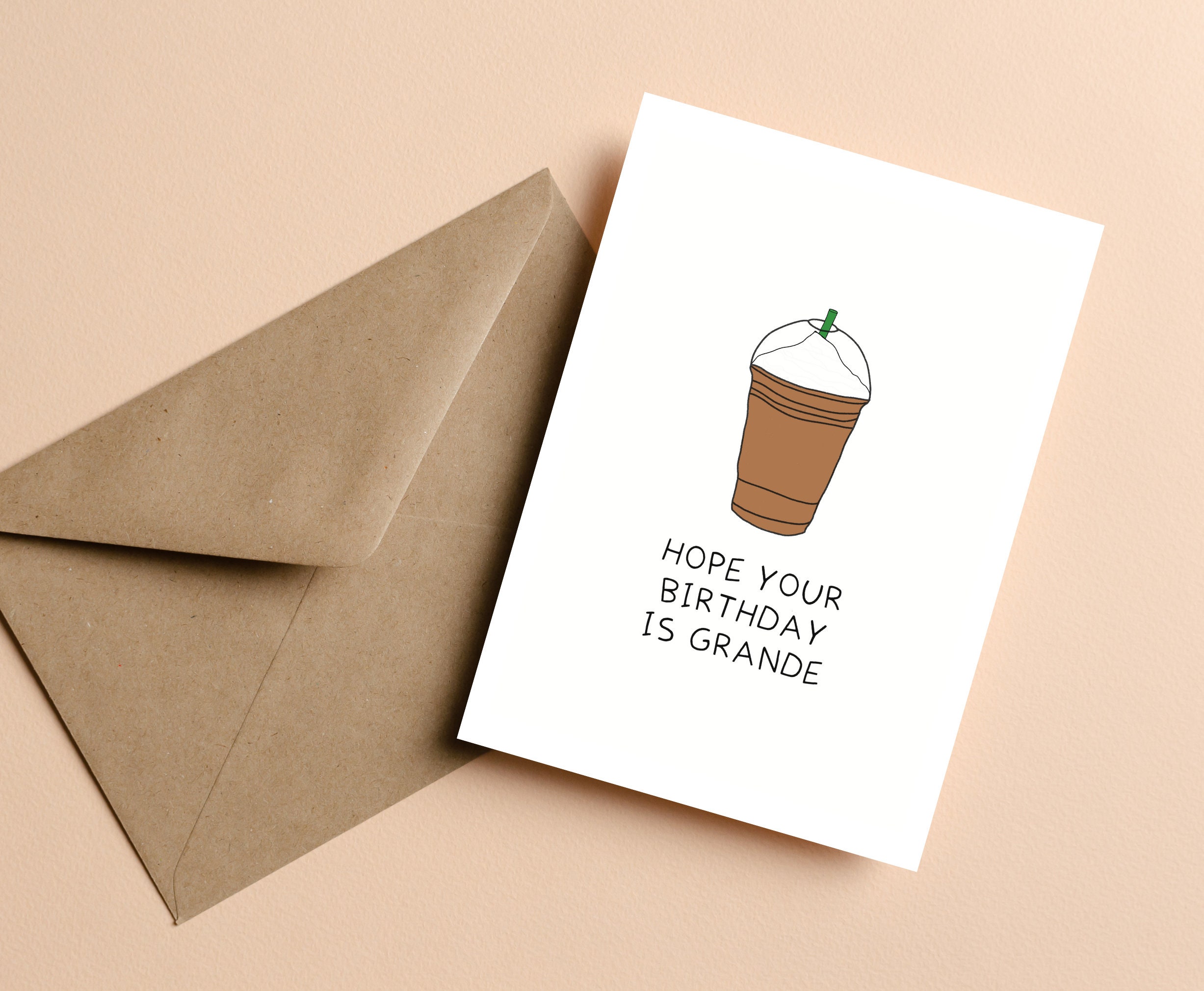 Coffee Birthday Card, Funny Coffee Lovers Birthday Card, Iced Coffee ...