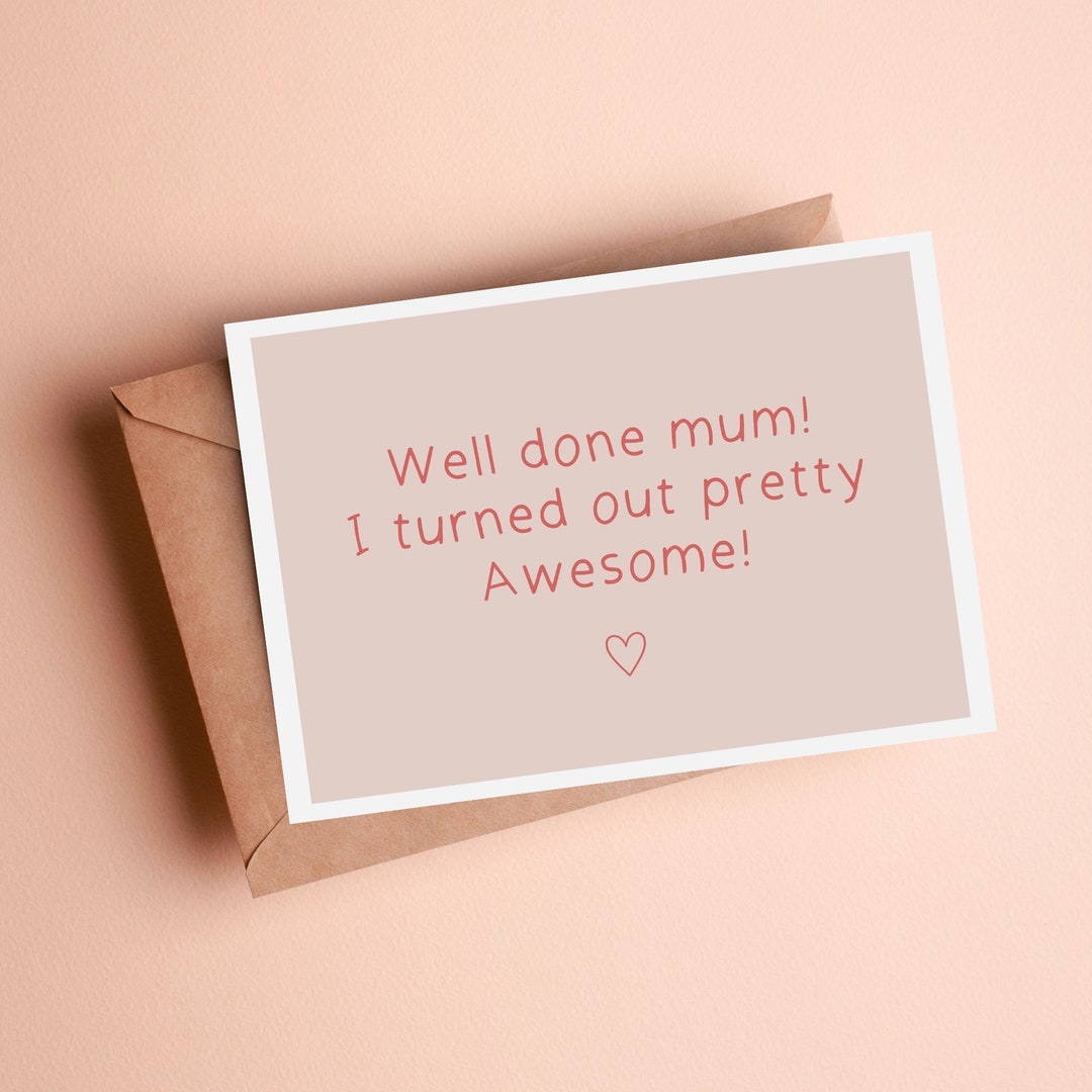 Funny Mother's Day Card, Happy Mothers Day Card, Sarcastic Pun Mothers ...
