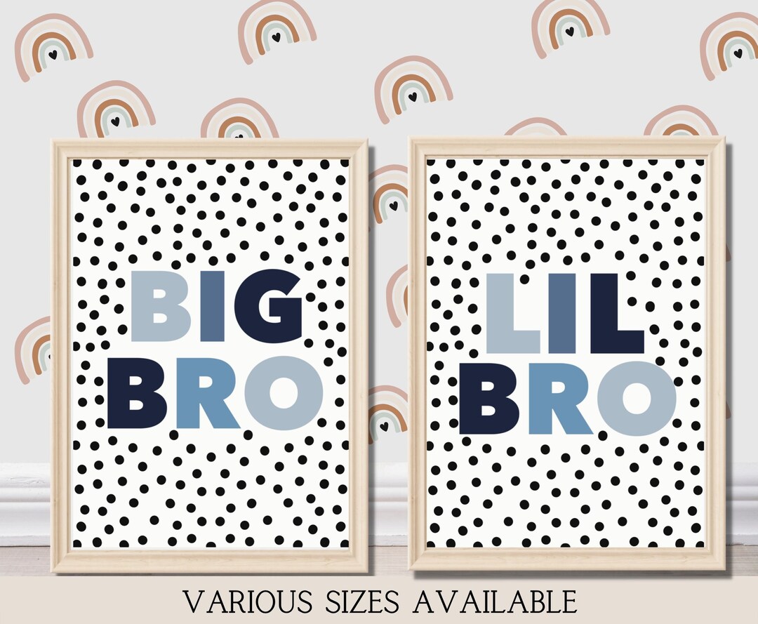 Bright Sibling Wall Print, Boys Bedroom Wall Art, Big Brother Print ...